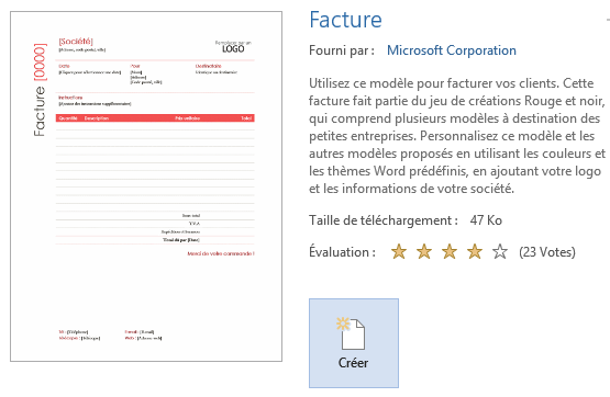 modele facture word microsoft